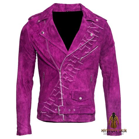 Pink Motorcycle Jacket Brando Style Biker Jacket Womens Pink Nubuck