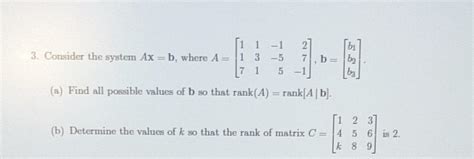 Solved 3 Consider The System Ax B Where