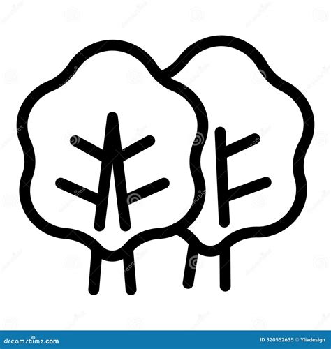 Black And White Line Art Illustration Of A Stylized Deciduous Tree Icon
