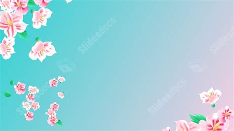 Nature Decoration Gradient Flower Cute Green Powerpoint Background For