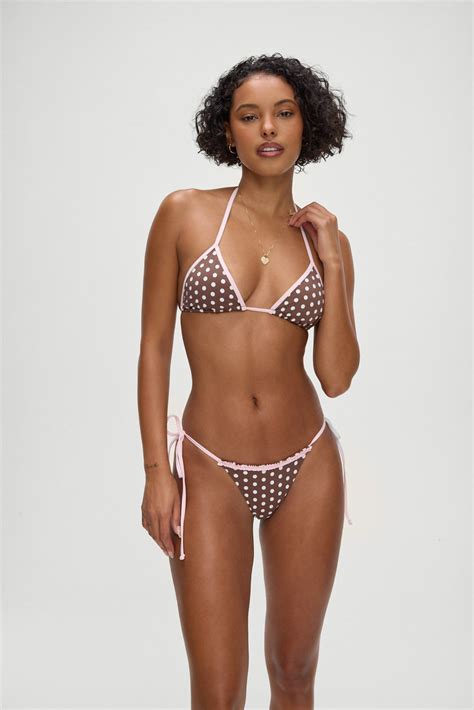 Nick Skimpy Triangle Bikini Top Cocoa Dot
