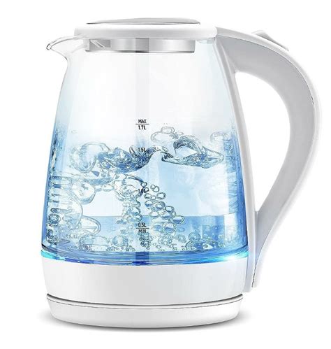 Pukomc 전기 주전자 17l 온수 보일러 넓은 입구 및 Led 표시등이 있는 유리 차 주전자 자동 티몬