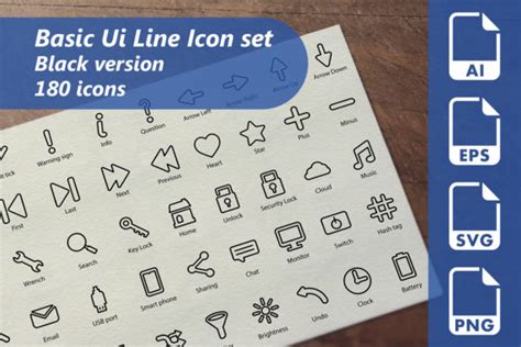 Basic UI Line Graphic By Icon Factory Creative Fabrica