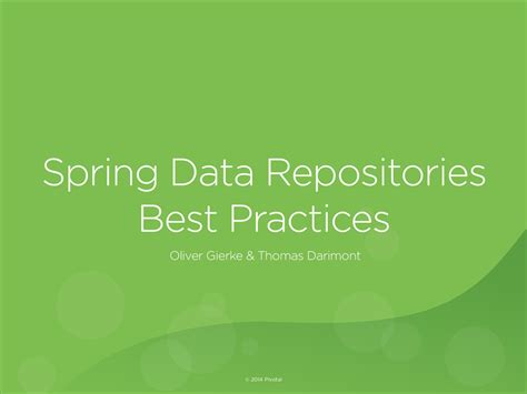 Spring Data Repositories Best Practices Speaker Deck