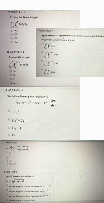 Solved QUESTION Evaluate The Double Integral S Sex Dy Das Chegg Com