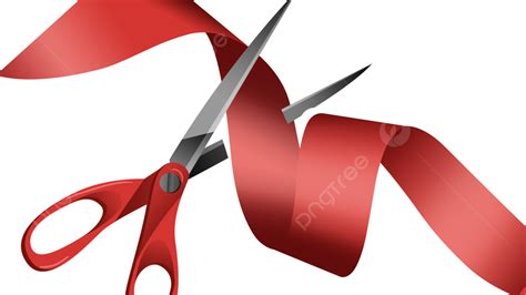 Ribbon Cutting Red Ribbon Horizontal Diagram Red Ribbon Red Stereo