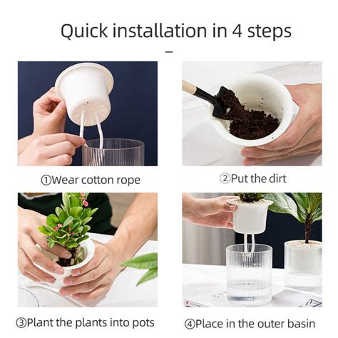 Decorative Clear Hydroponic Flower Pots Self Watering