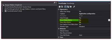 how to hide new and delete buttons command buttons in form automaly