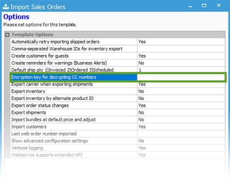 setting up credit card encryption on the native webstore template