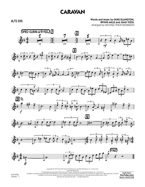 Caravan Alto Sax By Michael Philip Mossman Sheet Music For Jazz