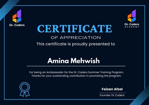 Amina Mehwish On Linkedin Appreciation Ambassador Drcoders