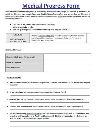 Free 30 Progress Form Samples In Pdf