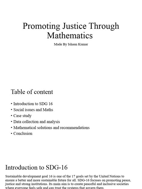 Promoting Justice Through Mathematics Pdf Sustainable Development