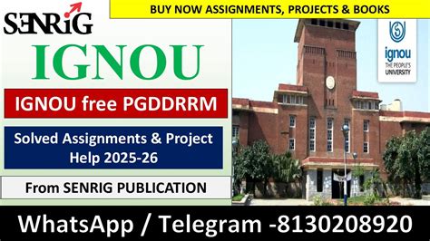 🌍 Free Ignou Pgddrrm Solved Assignments And Project Help 2025 26 From