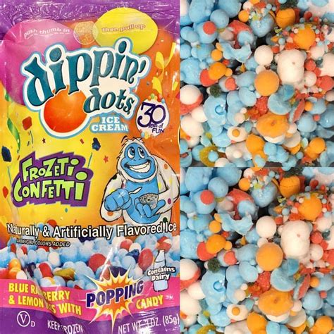 Dippin Dots New Flavor Frozeti Confetti Blue Raspberry And Lemon Flavored With Popping Candy