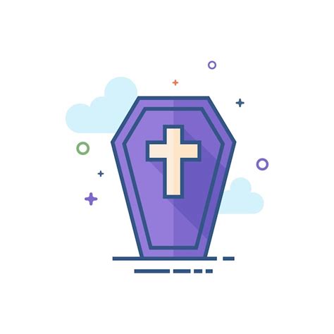 Premium Vector Coffin Icon Flat Color Style Vector Illustration