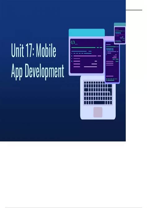 Pearson Btec Level 3 Extended Diploma In Computing Unit 17 1 Mobile Apps Development Unit