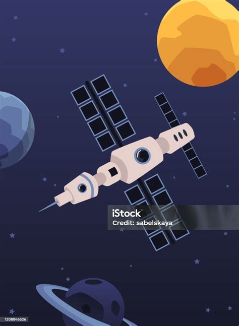 밤 하늘을 통해 비행 평면 만화 우주선위성 우주 정거장 포스터 인공위성 뷰에 대한 스톡 벡터 아트 및 기타 이미지 인공위성 뷰 태양 하늘 0명 Istock