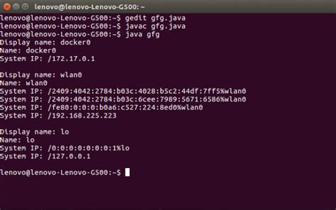 java program to get system ip address in windows and linux machine