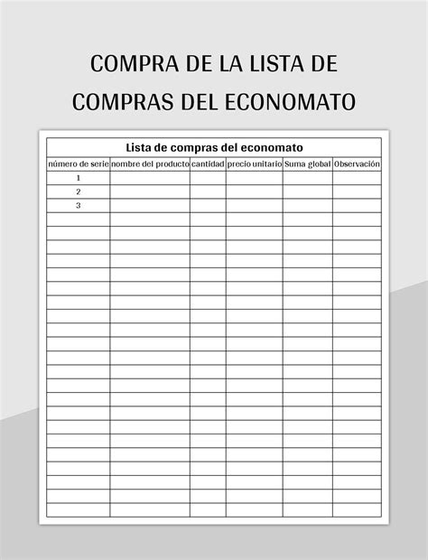 Plantilla De Lista De Compras En Excel