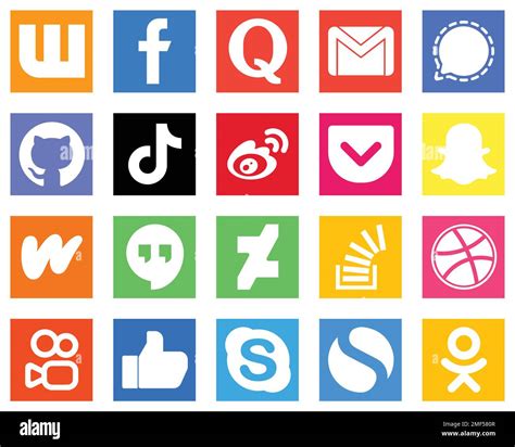 20 Stylish Social Media Icons Such As Video Mail Douyin And Github