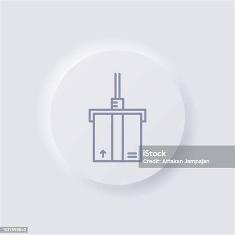 크레인 아이콘 웹 디자인을 위한 White Neumorphism 소프트 Ui 디자인 애플리케이션 Ui 등을 사용한 박스 로딩 버튼 벡터 3차원 형태에 대한 스톡 벡터 아트