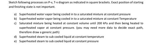 sketch following processes on p v ﻿t v diagram as