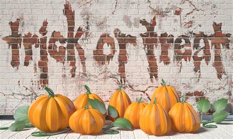 과자 안 주면 장난칠 거예요 호박과 녹색 잎할로윈 인사말 0명에 대한 스톡 사진 및 기타 이미지 0명 10월 3차원 형태 Istock