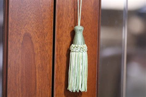 Vintage Small Green Cream Key Tassel Small Green Tassel Light Green