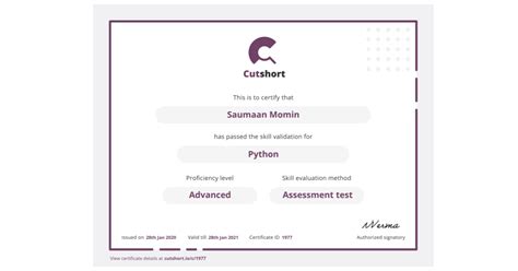 Saumaans Skill Certificate For Python Cutshort