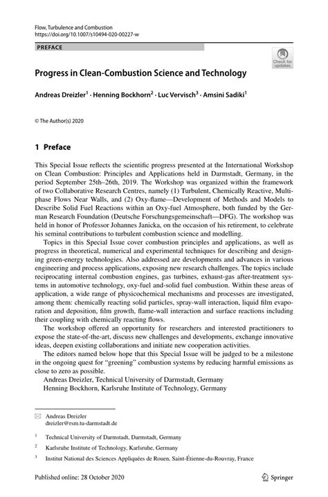 Pdf Progress In Clean Combustion Science And Technology
