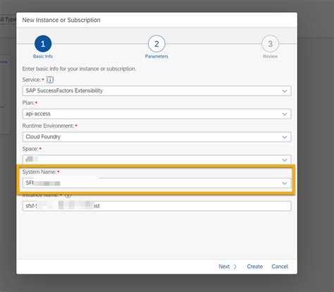 Feedback For Create An Sap Successfactors Extensibility Service Instance In The Cloud Foundry