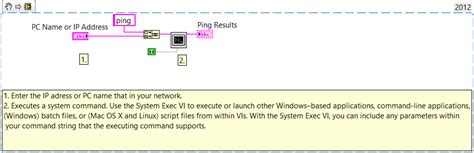 ping a computer name ip or url using system exec with labview ni