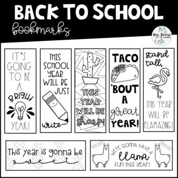 Back To School Bookmarks Worksheets Library
