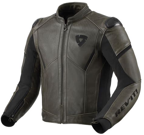 REV IT Parallax Donkergroen Leren Motorjas Rad Eu Nl