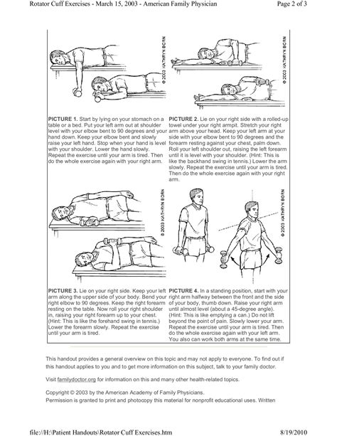 Rotator Cuff Exercises Patient Handout