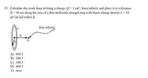 Solved 15 Calculate The Work Done To Bring A Charge Mc