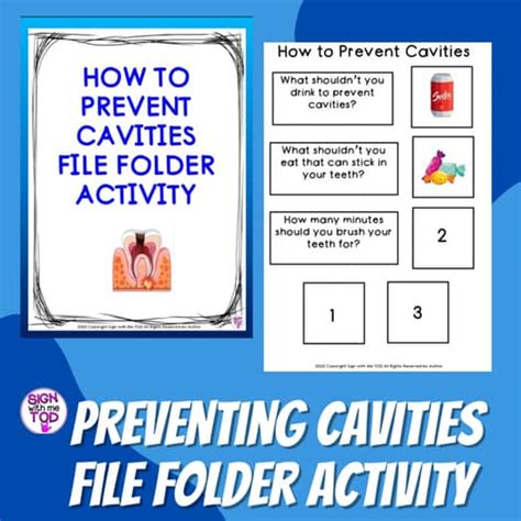 Dental Health Preventing Cavities File Folder Activity By Sign With