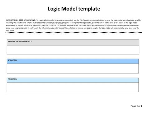 More than 40 Logic Model Templates Examples ᐅ TemplateLab