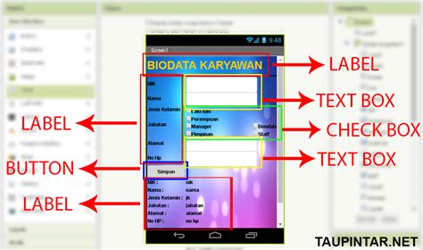 Cara Membuat Aplikasi Biodata Sederhana Dengan App Inventor Taupintar Blog