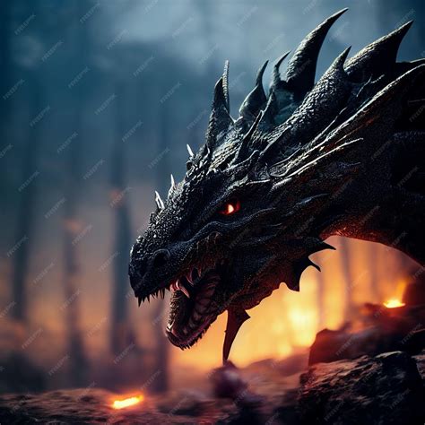 Premium Photo Scary Dragon Illustration Fantasy Picture