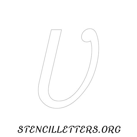 5 Inch Free Printable Individual 147 Cursive Uppercase Letter Stencils