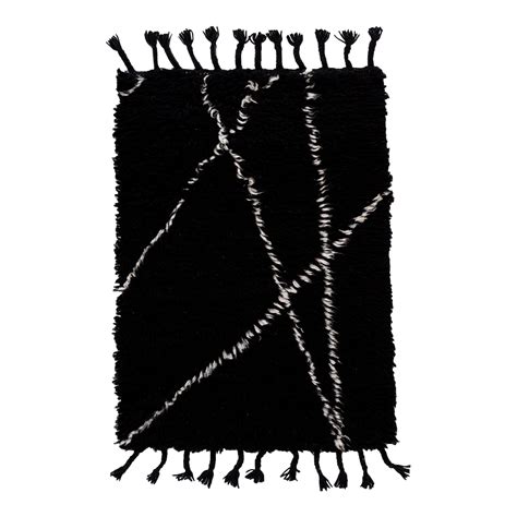 Moroccan Style Shag Black And White Modern Rug At 1stdibs Black And