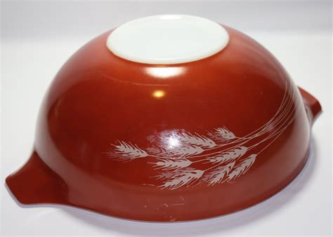 Pyrex Autumn Harvest Wheat Pattern Cinderella Bowl Number 444