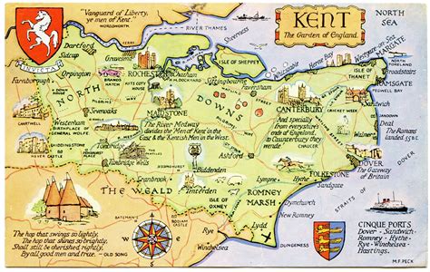 Postcard Map Of Kent The Garden Of England Flickr Photo Sharing