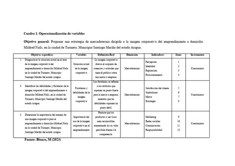 Cuadro De Variables Descargar Gratis Pdf Marketing Marca