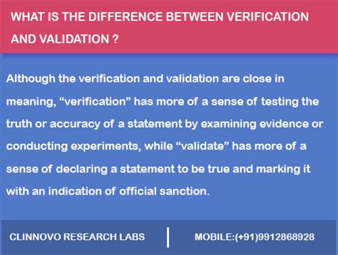 Clinnovo News Difference Between Verification And Validation By Clinnovo Research Labs