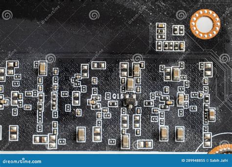 Macro Photograph Of A Computer Motherboard Stock Image Image Of Abstract Connection 289948855