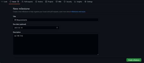 Github Milestone