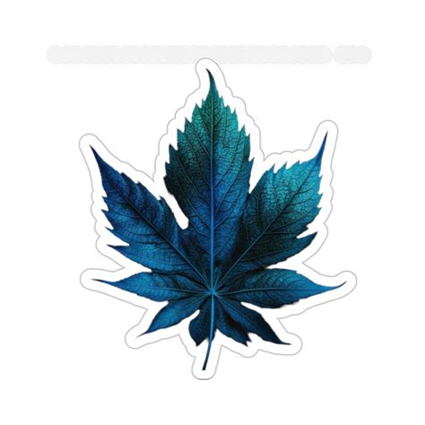 Blue Weed Leaf Sticker Etsy
